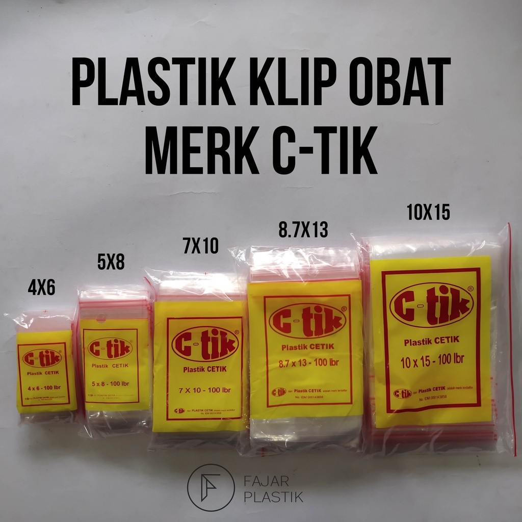 Jual Plastik Klip Clip / Plastik Obat / 7x10 8.7x13 5x8 1 pax 100pcs ...