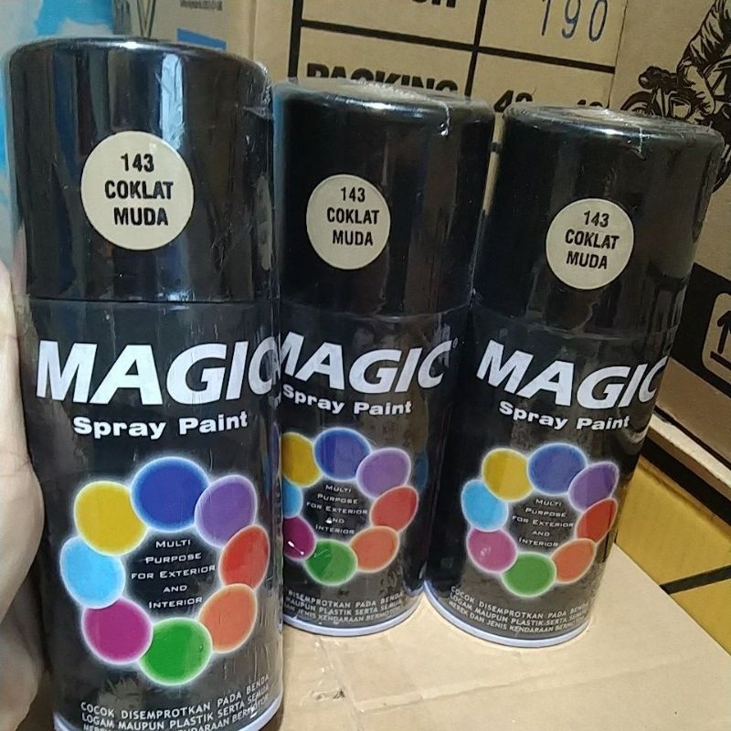 Jual cat semprot pilok pilox magic spray paint magic coklat muda 143 ...