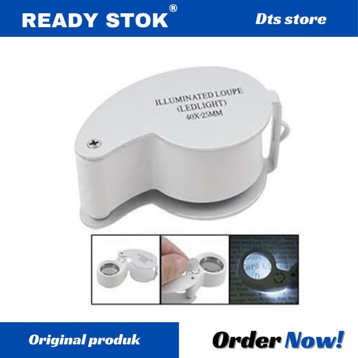 Jual Loupe 40X Zoom LED Light Kaca Pembesar Magnifier Mikroskop ...