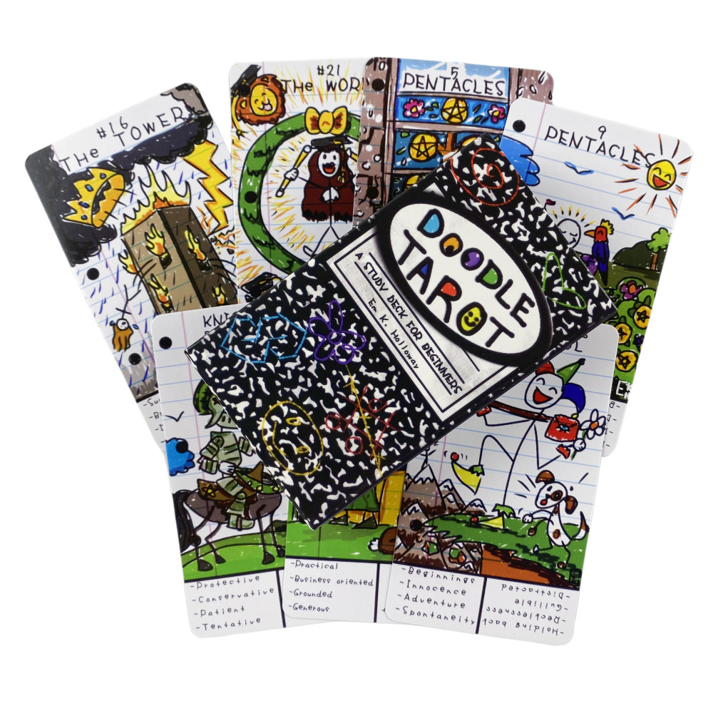 Jual Doodle Tarot Cards Divination Deck English Versions Edition Oracle ...