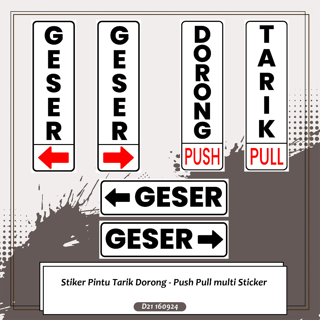 Jual Stiker Pintu Tarik Dorong - Push Pull multi Sticker | Shopee Indonesia