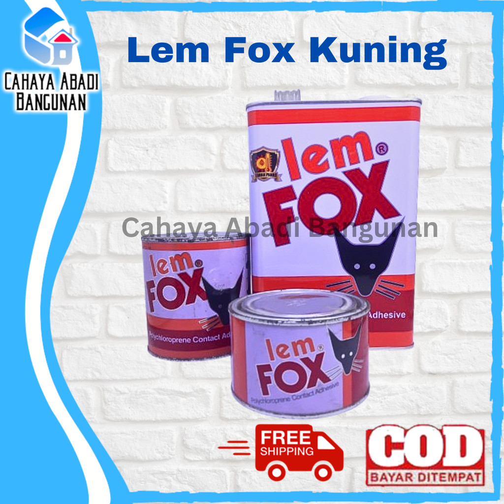 Jual Lem Fox Lem Kuning Kaleng 2,5kg, 600 gram dan 300 gram Lem ...
