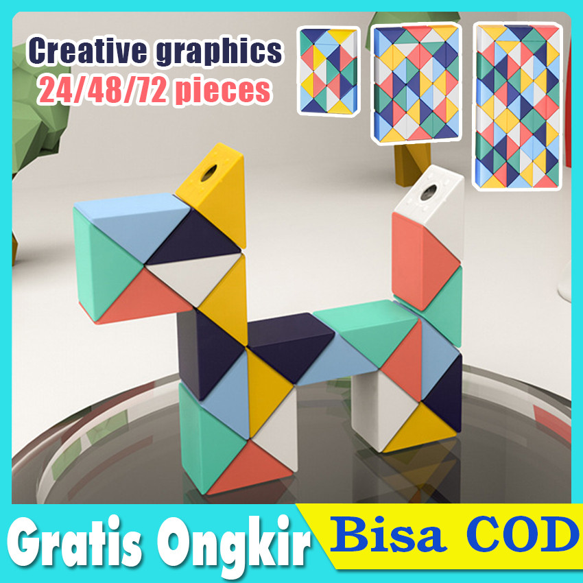 Jual Twisty Puzzle Rubik Snake Rainbow Colorful / Magic Snake Rubik ...