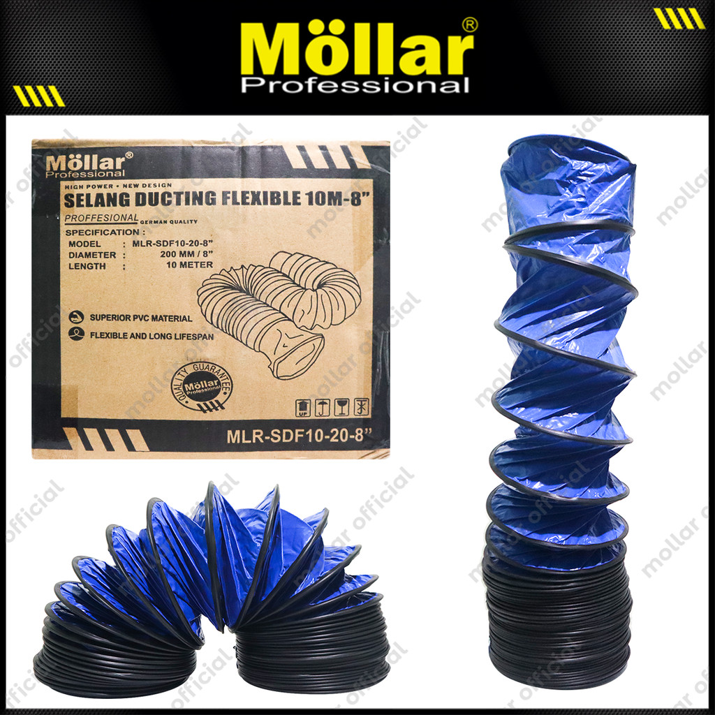 Jual MOLLAR SDF10-20-8" Selang Flexible Ducting 10 meter Blower Ventilator Hose Exhaust | Shopee ...