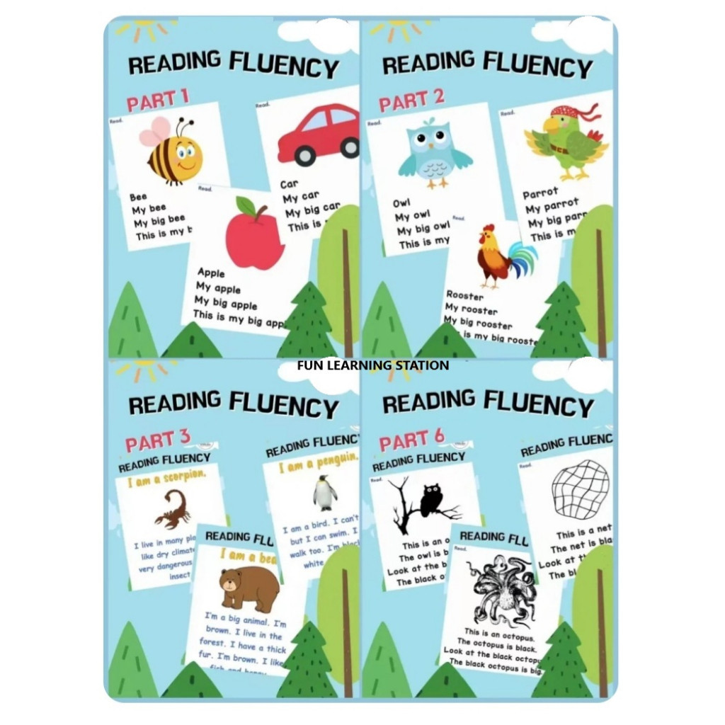 Jual Printable Reading Fluency Pre School Kindergarten Practice English ...
