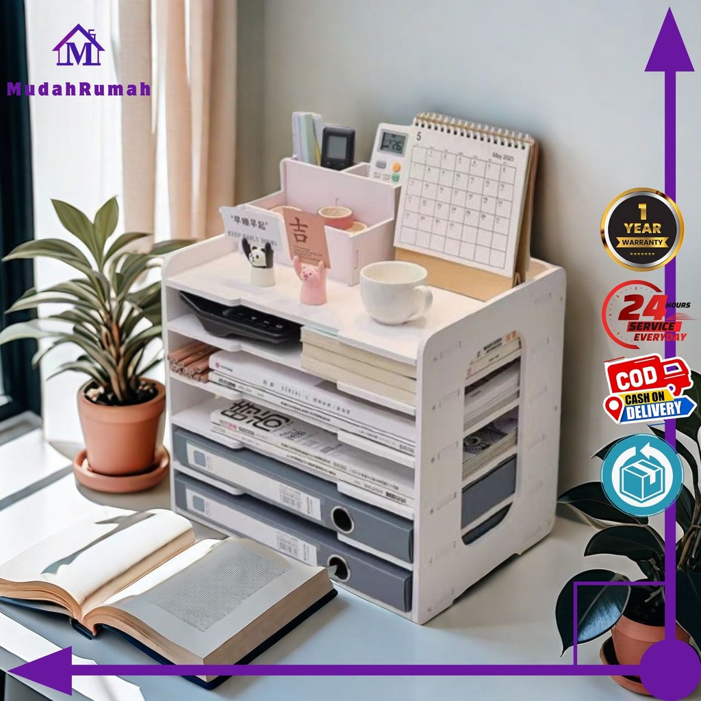 Jual MudahRumah - Rak Meja Penyimpanan File Susun Balkon Serbaguna ...