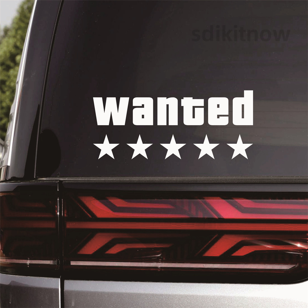 Jual New Vinly Grand Theft Auto Wanted GTA 3 4 5 5-Star Car Window Body ...