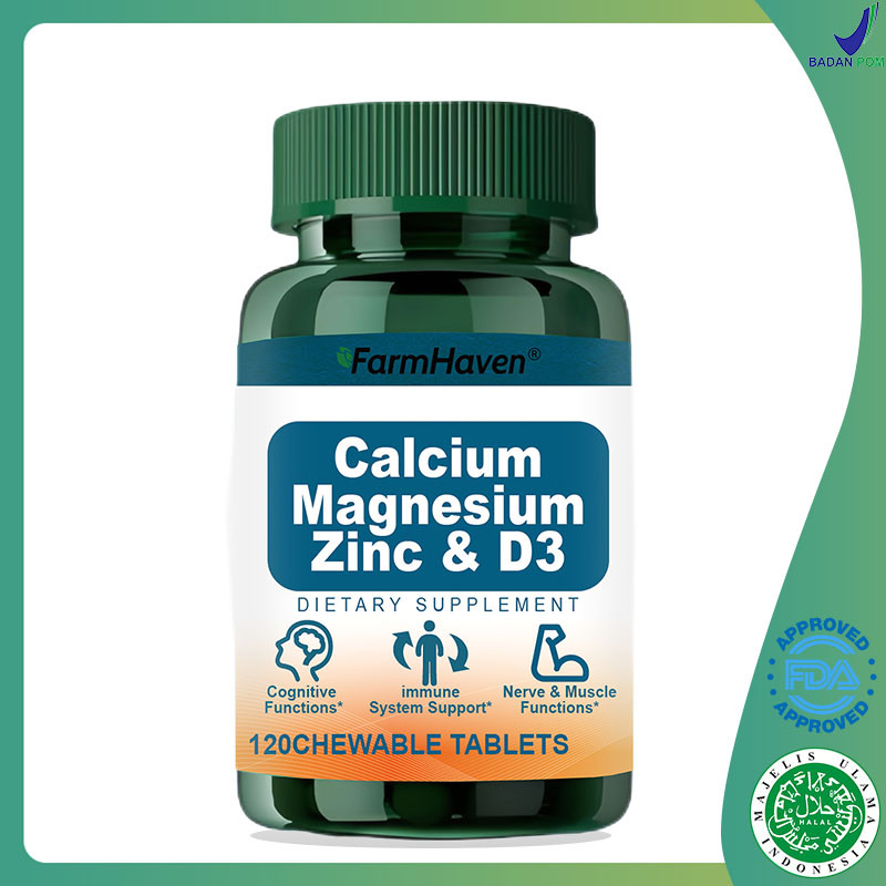 Jual Tablet Kunyah Kalsium Magnesium Zinc & D3 Dukung Tulang, Sendi ...