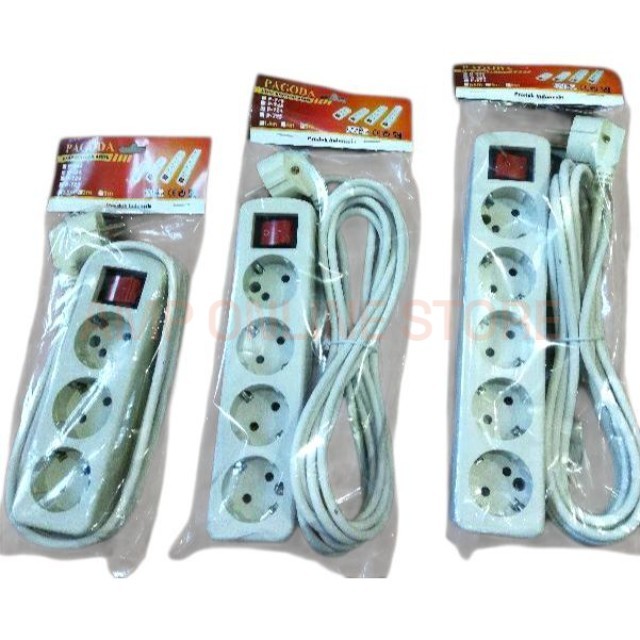 Jual Pagoda Stop Kontak 4 Lubang Saklar plus Kabel - Stop Kontak SNI ...