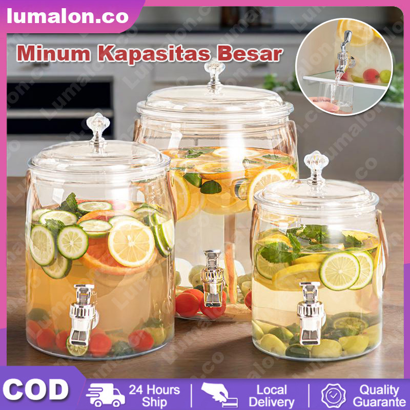 Jual 1.8L-6L Dispenser Air Kaca Ember Tertutup Transparan Rumah Tangga ...