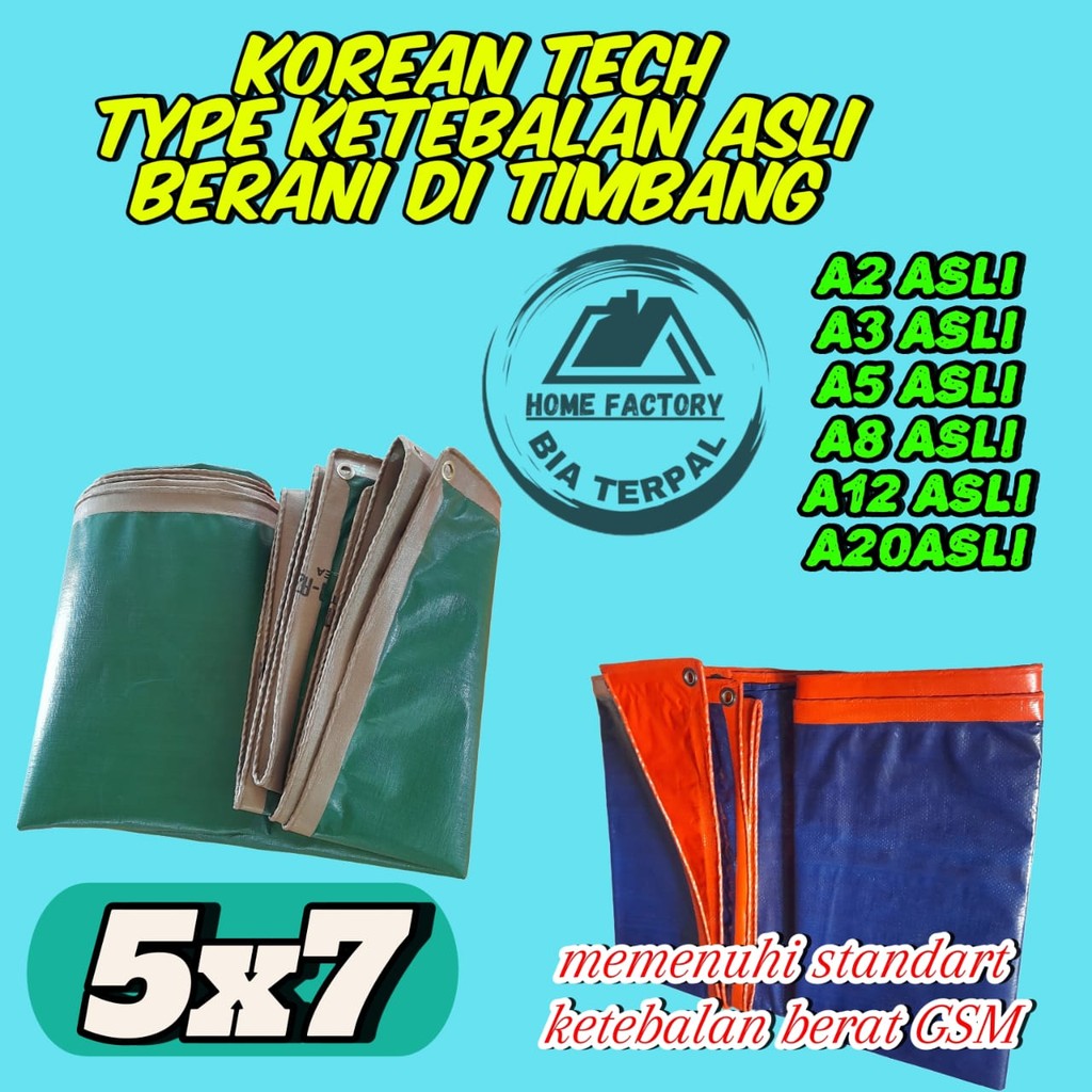 Jual ️ TERPAL UKURAN 5x7 TYPE KETEBALAN ASLI , TERPAL KOREAN TECHNOLOGI ...