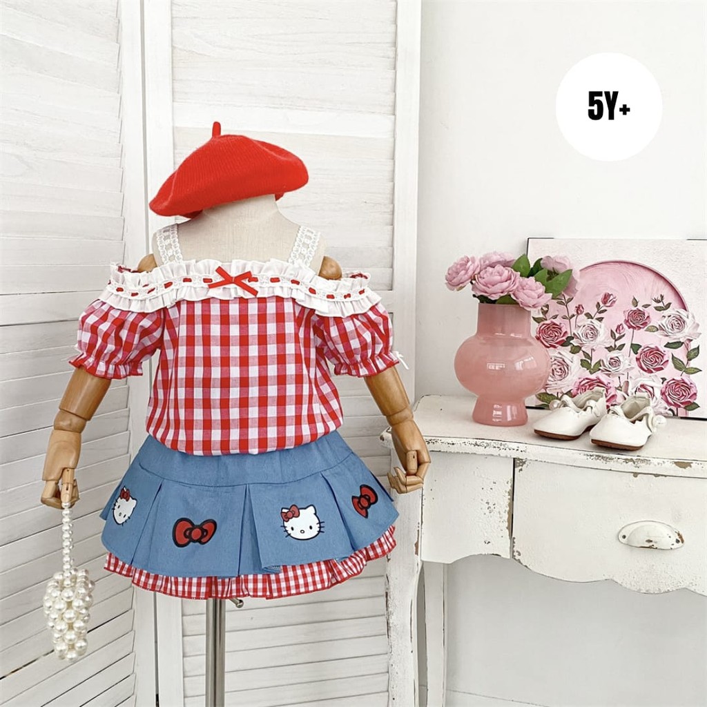 Jual ( SET1280 ) Setelan set blouse blus rok skirt anak perempuan ...