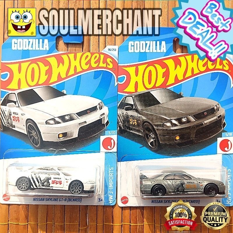 Jual Hot Wheels Nissan Skyline GT-R BCNR33 R33 Godzilla Abu Putih ...