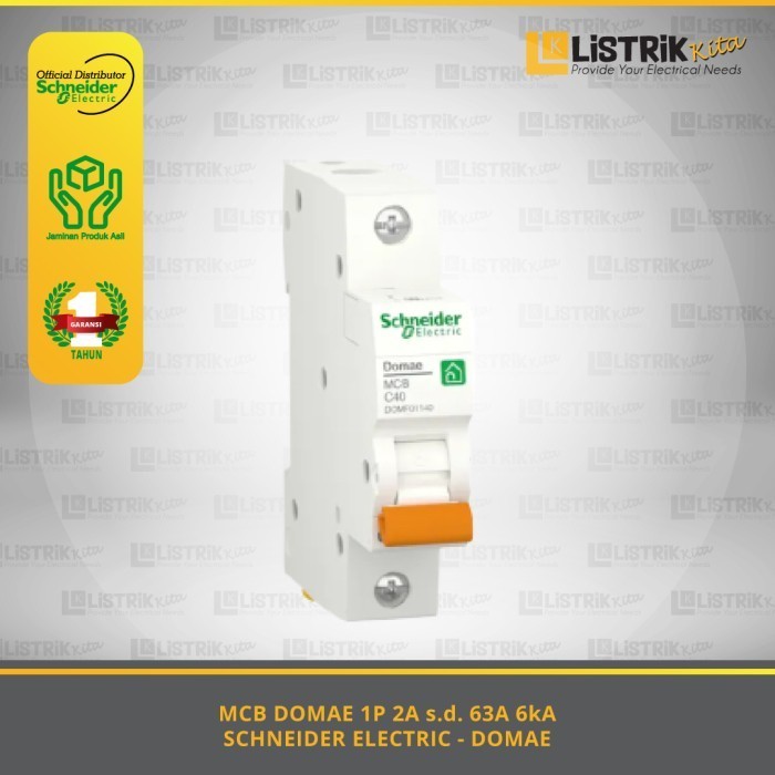 Jual MCB SCHNEIDER ELECTRIC DOMAE 1P 2A-63A 6kA KURVA C - DOMF011 ...