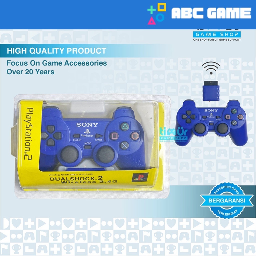 Jual Stik Stick PS2 Wireless Ori Original Pabrik Warna Biru | Shopee ...