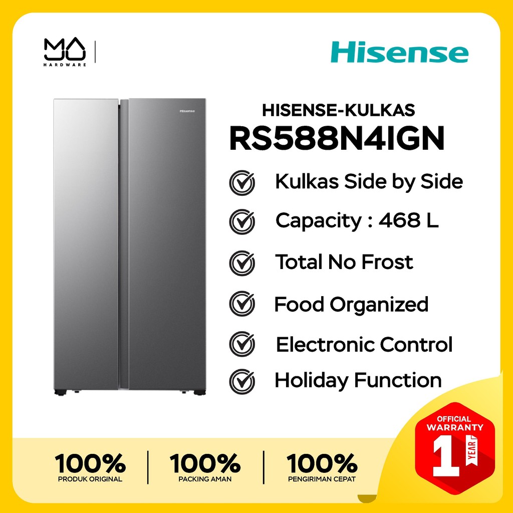 Jual HISENSE Kulkas Side By Side Refrigerator Dual Tech Cooling ...