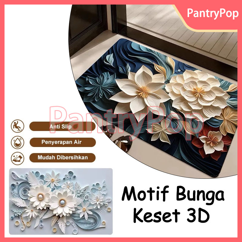 Jual Motif Bunga Keset 3D UK 40*60 Cm / Kaki Kamar Mandi / Keset Kamar ...