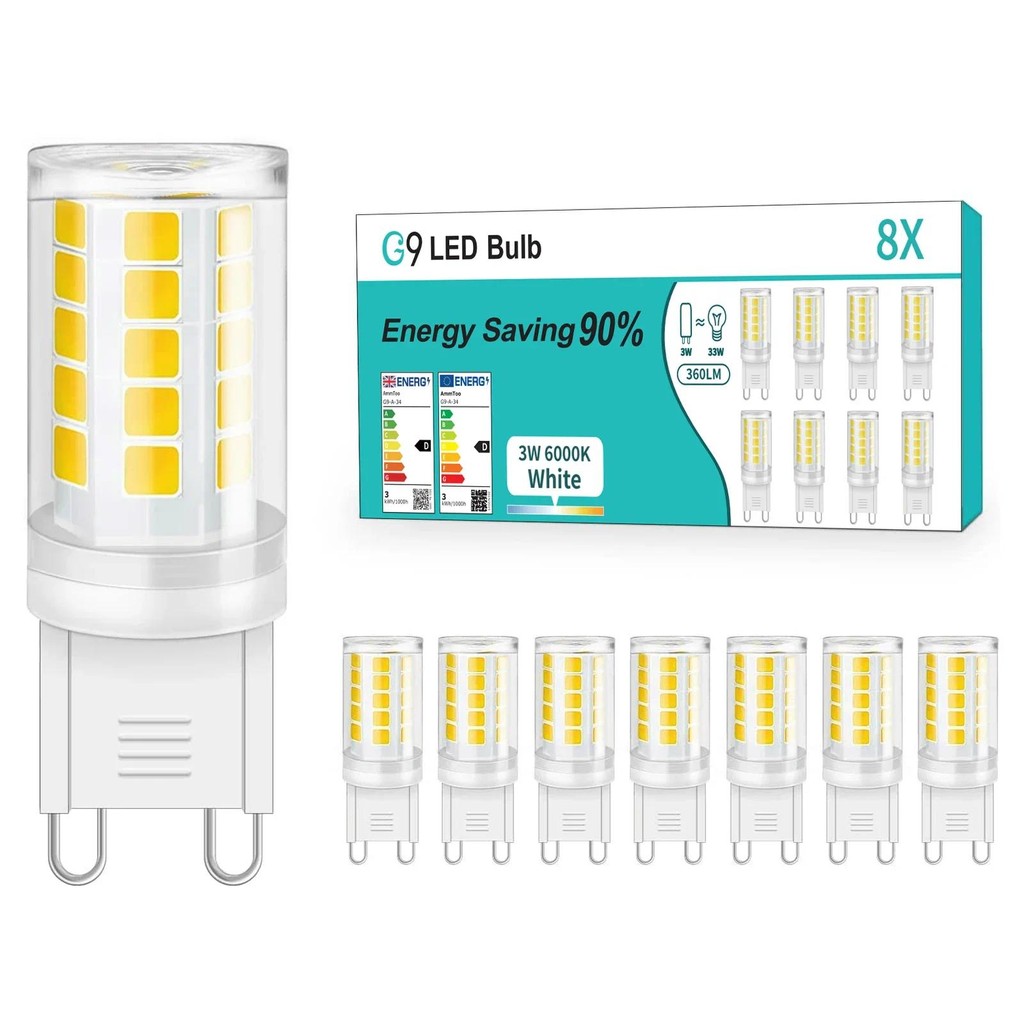 Jual 8 Pack G9 Led Light Bulb 3W 220V andelier Light Corn Bulbs 6000K ...