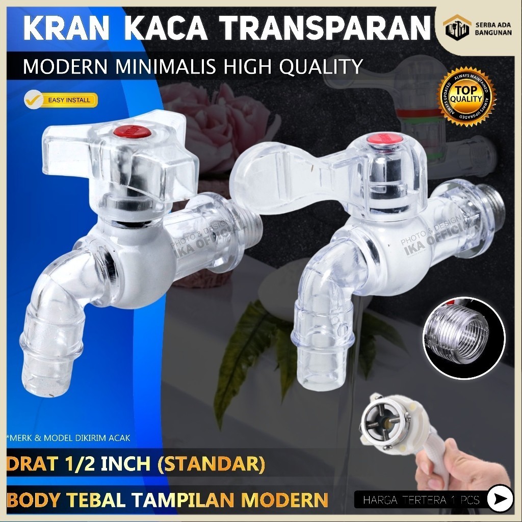 Jual SAB Kran/Keran Air Taman Engkol Multi Full Transparant 1/2 inch ...