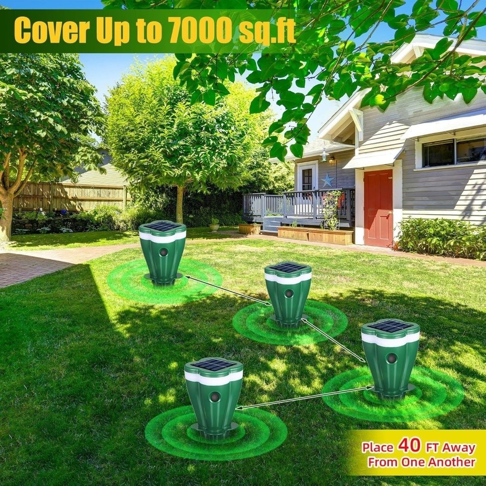 Jual Ultrasonic Solar Powered Mole Repellent Screw Shaped Waterproof ...