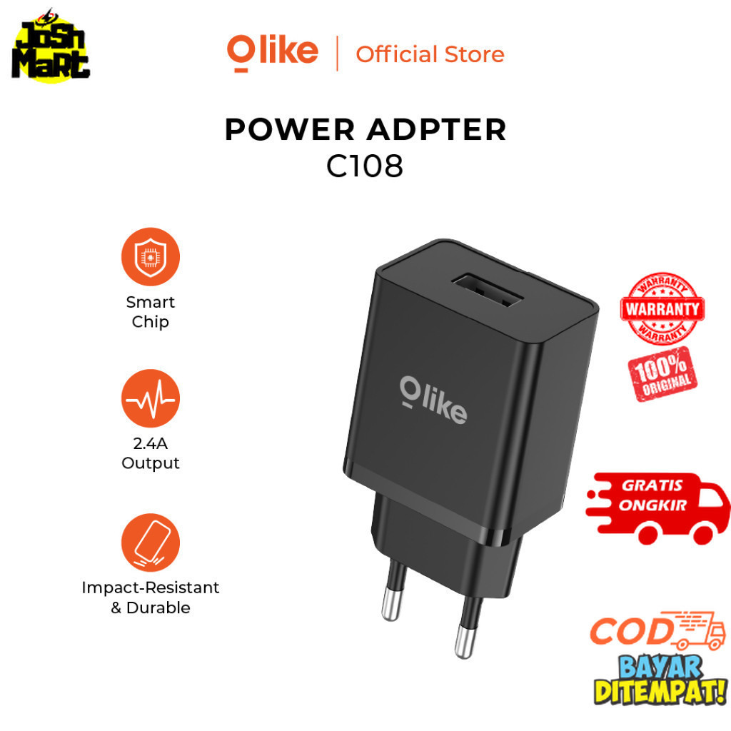 Jual Olike Power Adapter Charger C108 2.4A Output Impact-Resistant ...