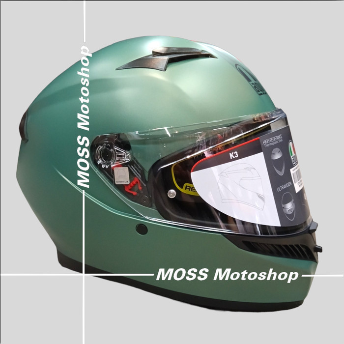 Jual HELM AGV K3 MONO MATT SALVIA GREEN ASIAN FIT FULLFACE ORIGINAL ...