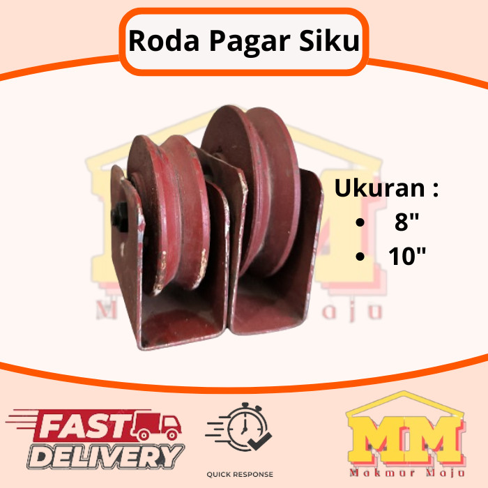 Jual Roda Rel Pagar Siku V - (8", 10") | Shopee Indonesia