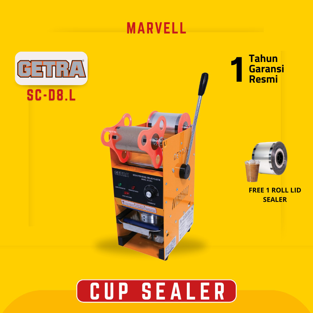 Jual GETRA Cup Sealer 8 - 16 Oz SC D8 L Free 1 Roll Plastik - Garansi 1 ...