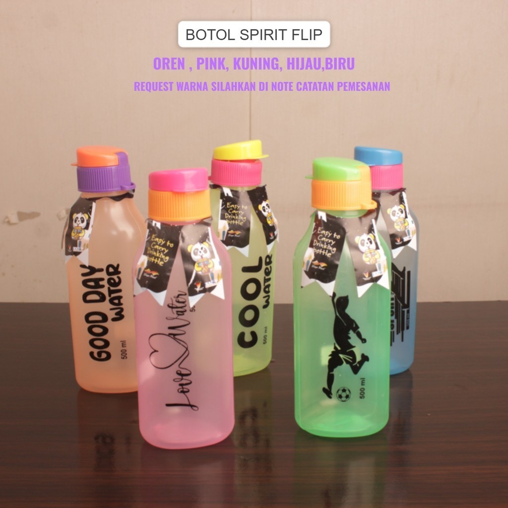 Jual BOTOL AIR MINUM/ BOTOL AIR SPIRIT SURYA FLIP 500 ML PLASTIK ...
