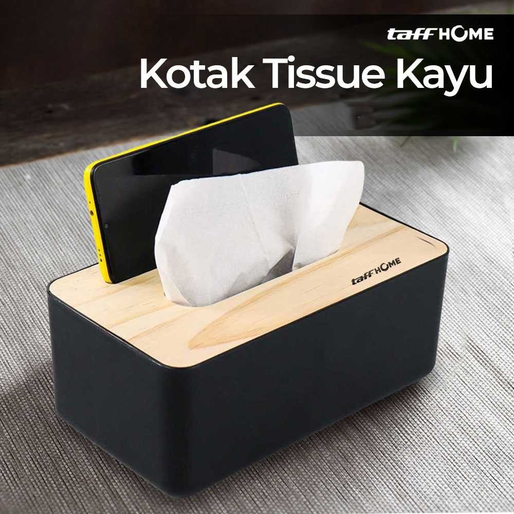 Jual TaffHOME Kotak Tisu Kayu Tissue Box dengan Holder Smartphone ...