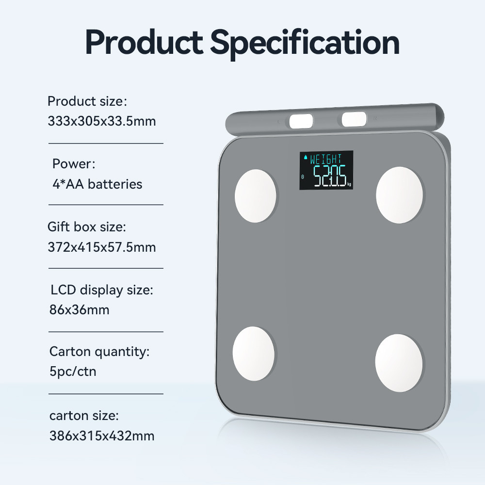 Jual Smart Body Fat Scale 2024 New Professional 8-electrode Bioimpedance Scale with Measurement ...