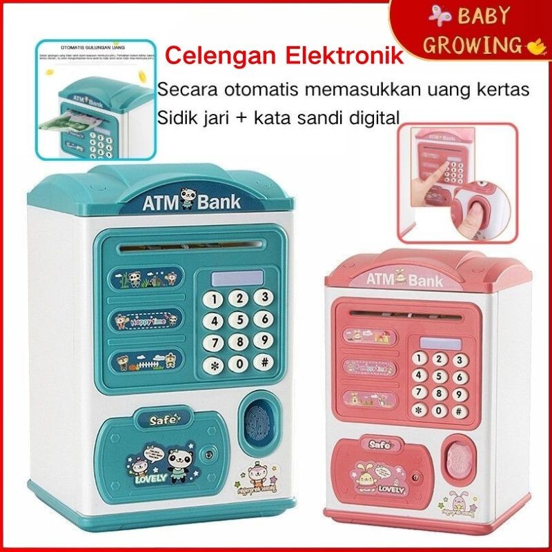 Jual Celengan Fingerprint Safe Brankas Mainan Auto Scroll Banknote ...