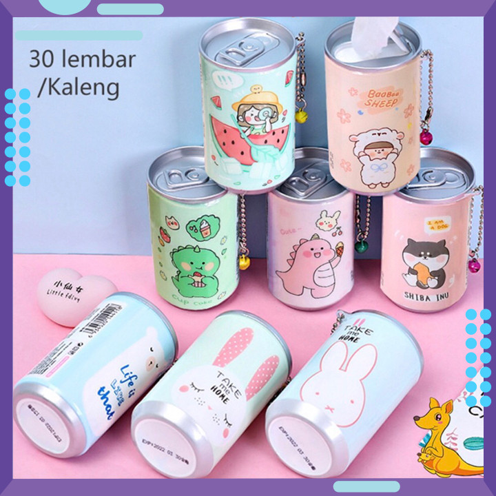 Jual Tissue Basah Kaleng Mini Korea Karakter Lucu Isi 30 Lembar Sekali ...