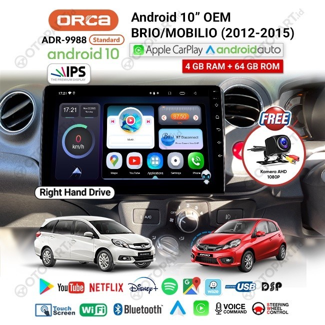 Jual Head Unit TV Android 10″ inch OEM Honda BRIO/MOBILIO Gen 1 ORCA ...