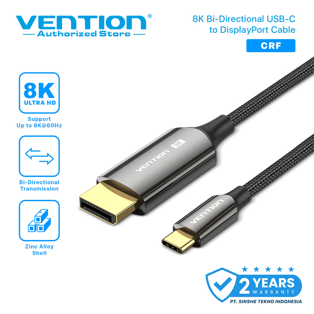 Jual Vention Kabel Type C to DP DisplayPort 8K 4K Bi-Directional HDCP 2 ...