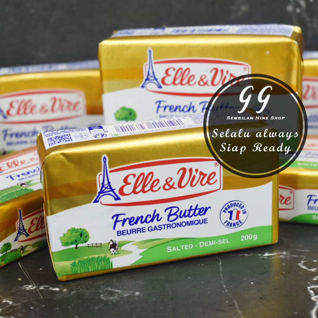 Jual ELLE & VIRE SALTED Butter 200 Gram Mentega Asin ElleVire Elle n ...