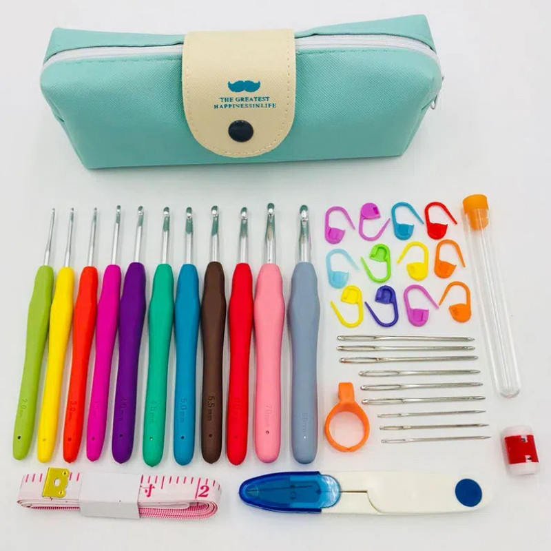Jual Crochet Set Menangani Jarum Rajut Kit Dengan Klip Jahit Jarum ...