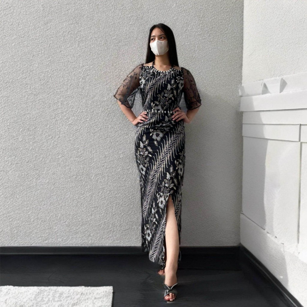 Jual Dress Press Body Batik Long Dress Bodycon Kondangan Sexy Dress Belah Paha Dress Wisuda ...