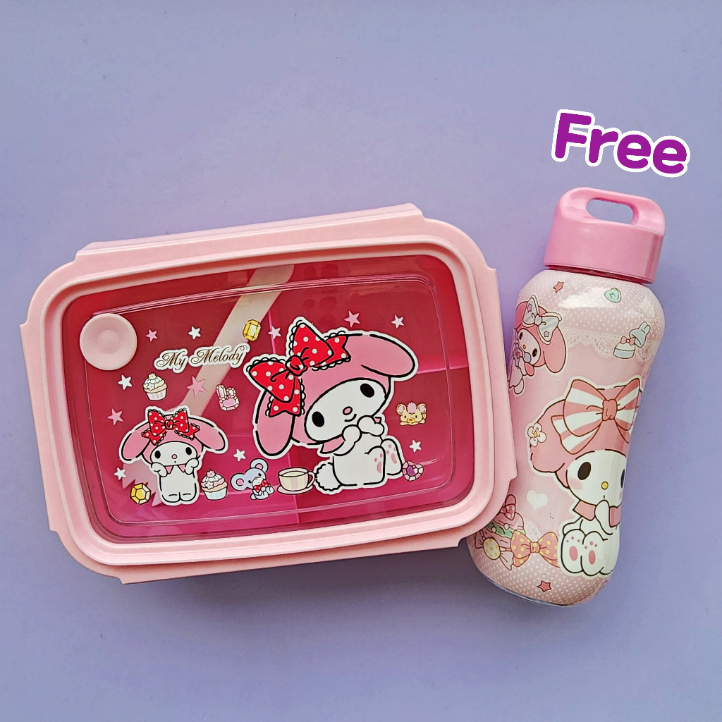 Jual [Hercyna] Lunch Box Sanrio 6018 Kotak Bekal Makan Anak My Melody Kuromi Cinnamoroll Hello ...