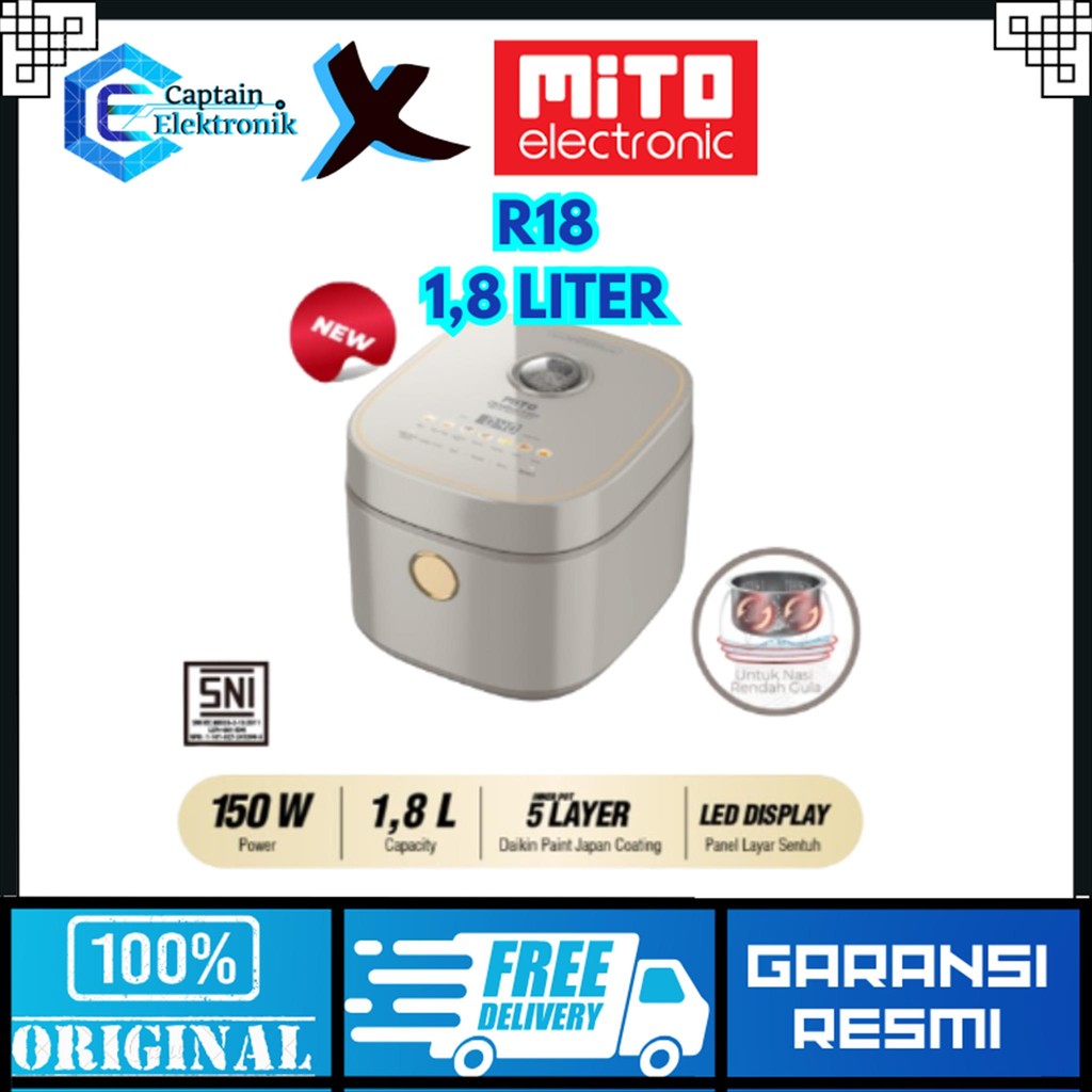 Jual MITO Digital Rice Cooker 1.8 L R18 R-18 Rice Cooker Low Sugar ...