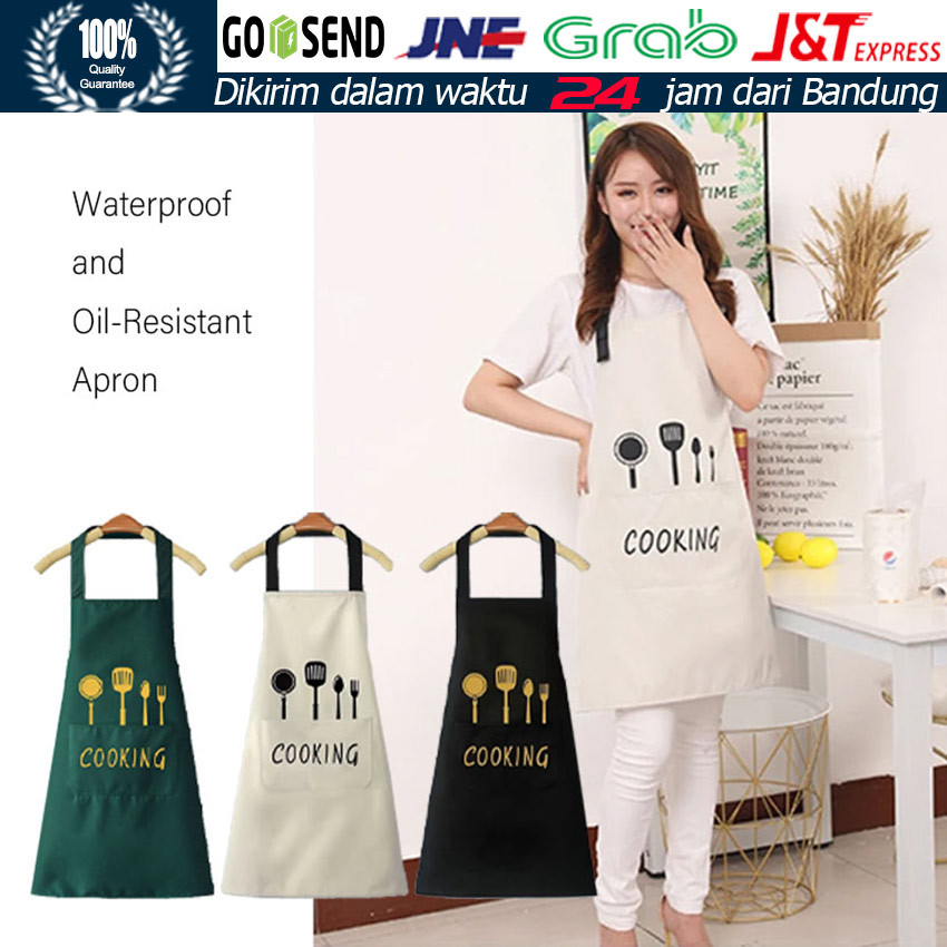Jual Celemek Masak dengan Kantong Depan / Apron Tahan Air dan Minyak ...