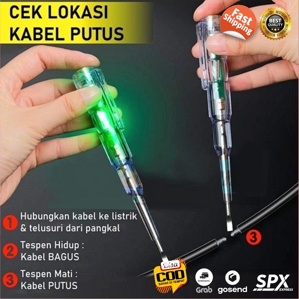 Jual Test Pen Obeng Tester LIstrik Tespen Cek Kabel Putus Alat ...