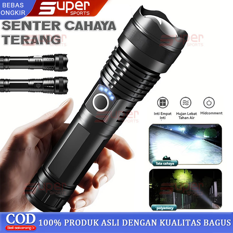 Jual SENTER LED XHP50 LONG RANGE - ZOOM Suksestech Senter Zoom In Out 5 ...