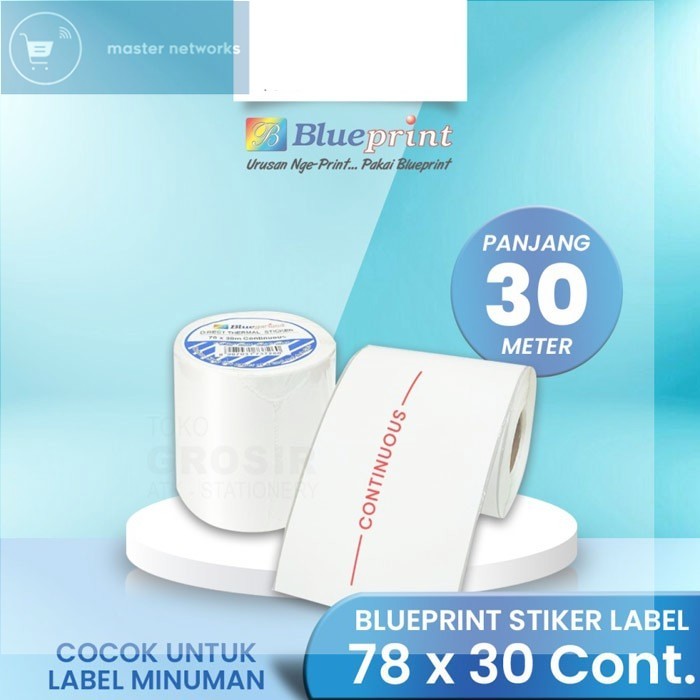 Jual Blueprint Direct Thermal Sticker Label Stiker 78x30 Meter ...