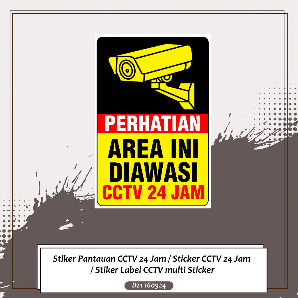 Jual Stiker Pantauan CCTV 24 Jam / Sticker CCTV 24 Jam / Stiker Label ...