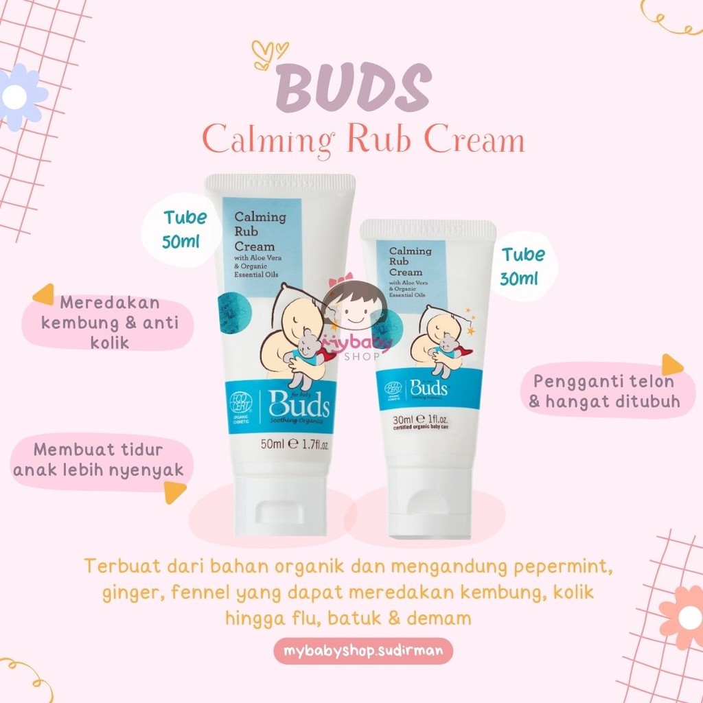 Jual Buds Calming Rub Cream Tube 30ml & 50ml / balsam bayi | Shopee ...