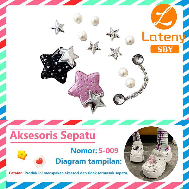 Jual Lateny Aksesoris Sandal Rantai Bintang Dekorasi Mewah Pin Berlian Lucu | Shopee Indonesia