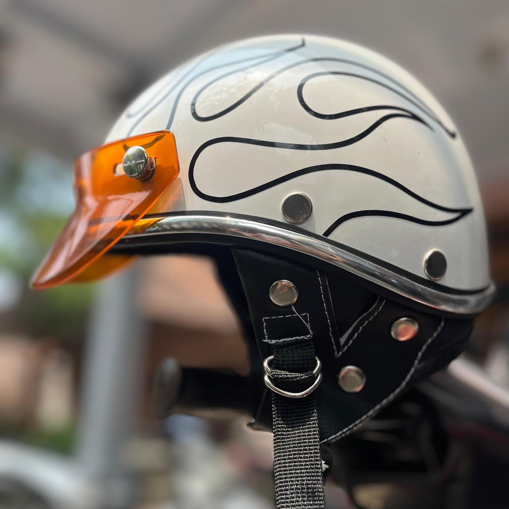 Jual Helm Cooper Retro Motif Api Include Pet Vintage | Shopee Indonesia