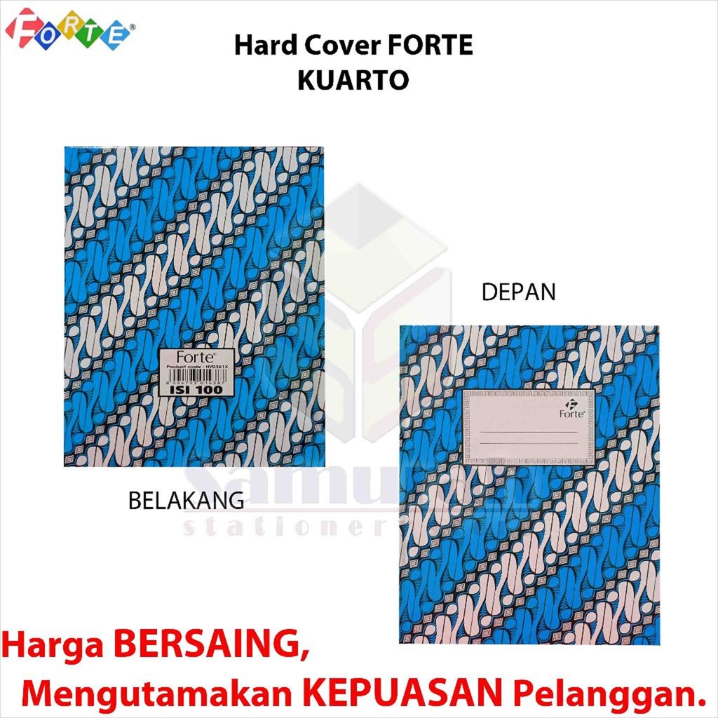 Jual Buku Hard Cover Forte Kuarto isi 200 Lembar / Buku Catatan A5 ...