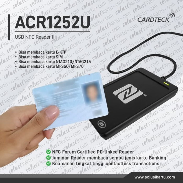 Jual ACR1252U USB NFC Reader III NFC Certified Forum Reader RFID 1 SAM SLOT | Shopee Indonesia